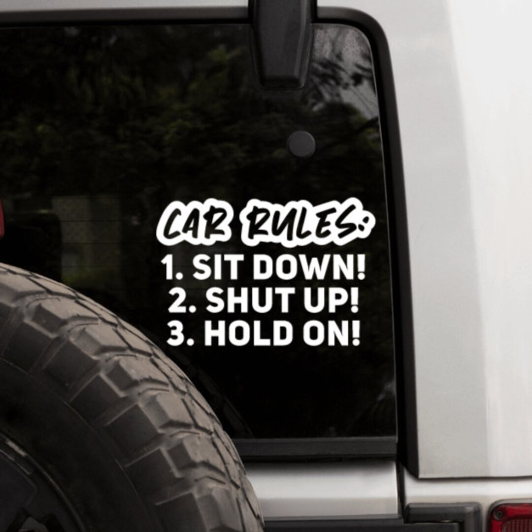 Car Rules Decal Window Bumper Sticker Dash - Etsy