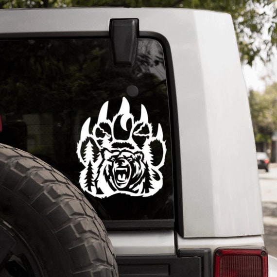 Bear Paw Adventure Mountain Decal Window Bumper Sticker - Etsy
