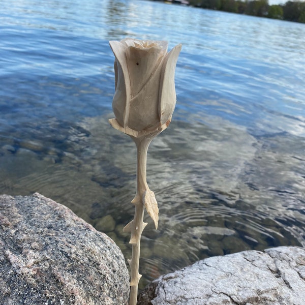 Hand Carved Rose - Etsy