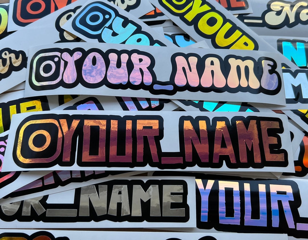 Instagram IG Holographic Opal Custom Name Personalized Handle Decal ...