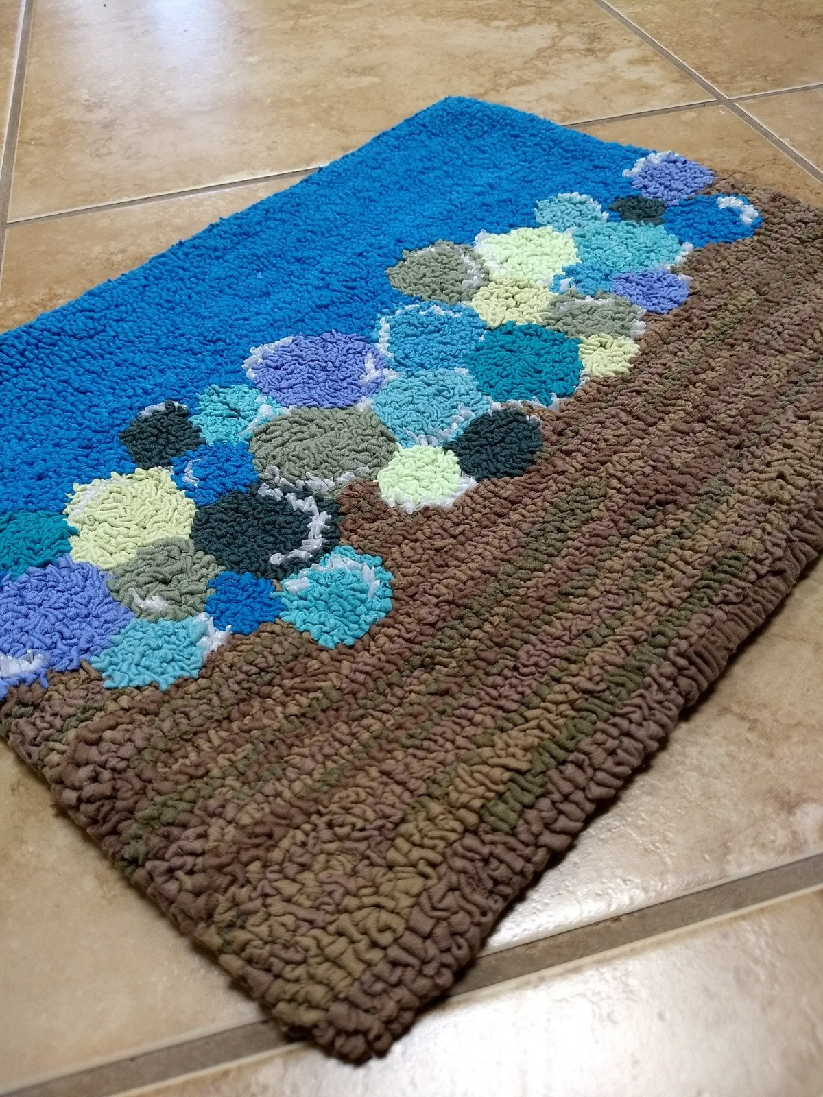 Hand Hooked Rug - Beach Bubbles - Original Design - Etsy