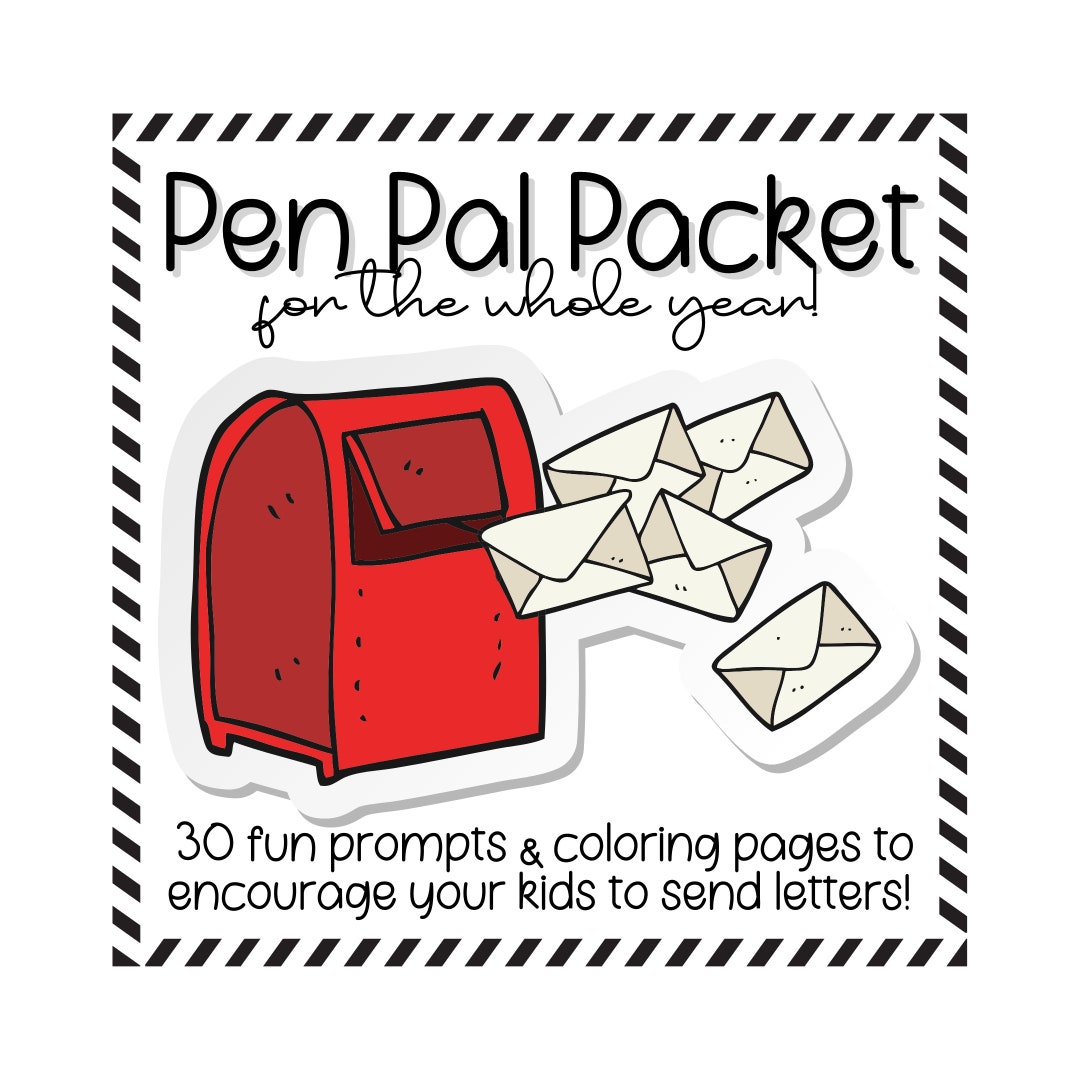 Pen Pal Packet Writing Prompts and Coloring Pages - Etsy
