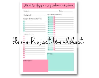 Home Projects Printable PDF - Etsy