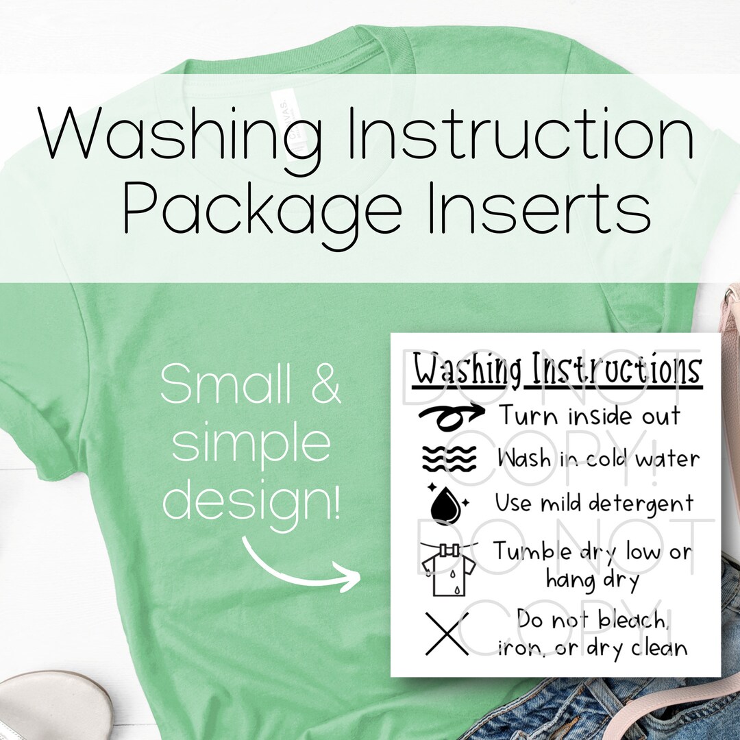 Simple Washing Instructions Package Cards - Etsy