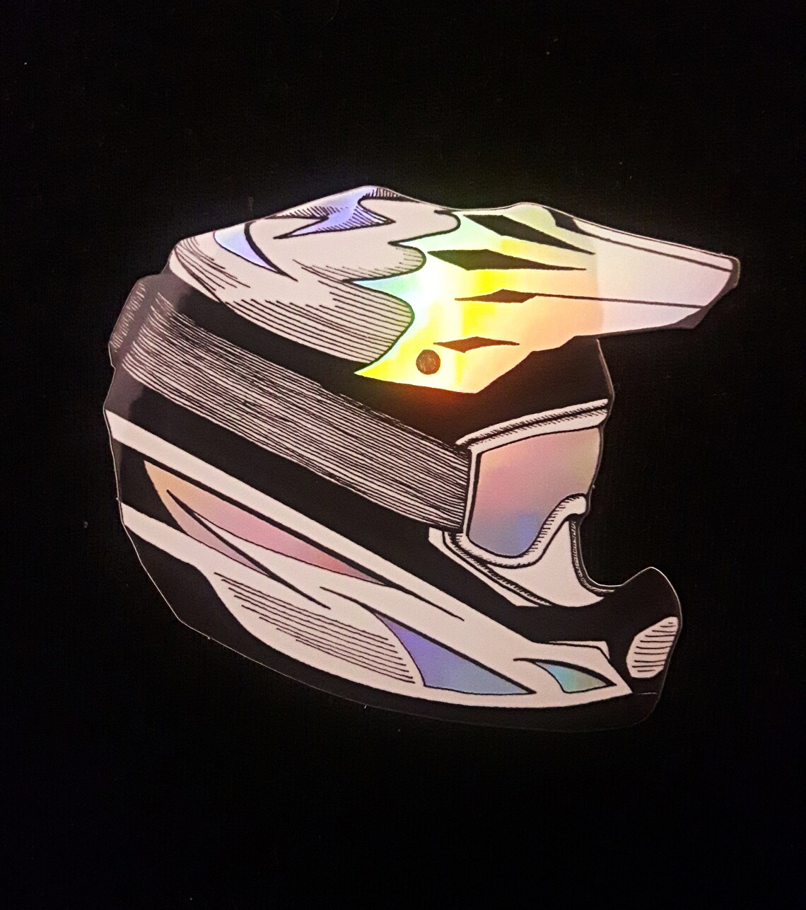 Holographic Sticker Downhill MTB Helmet / Motocross Helmet - Etsy