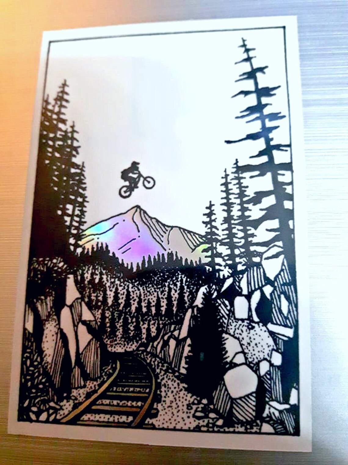 Holographic Sticker Pemberton Train Gap Pen and Ink - Etsy