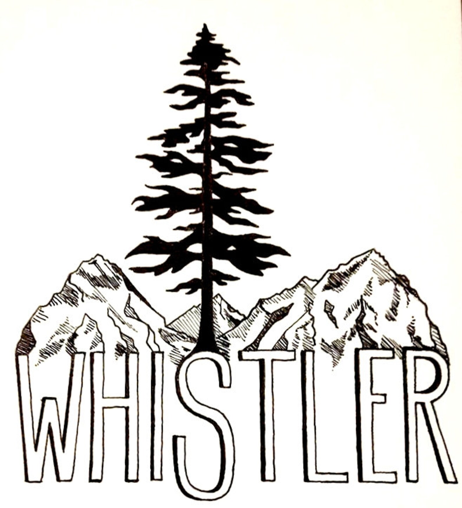 Hand-Drawn Original Whistler BC Pen and Ink Illustration | Etsy