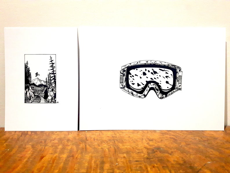 Print - Pemberton Train Gap - Downhill MTB Pen and Ink Illustration - Etsy