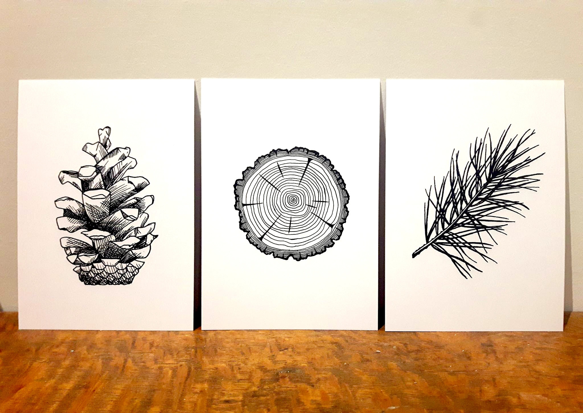 Prints Pine Tree Set 3 Pen and Ink Illustrations - Etsy Canada