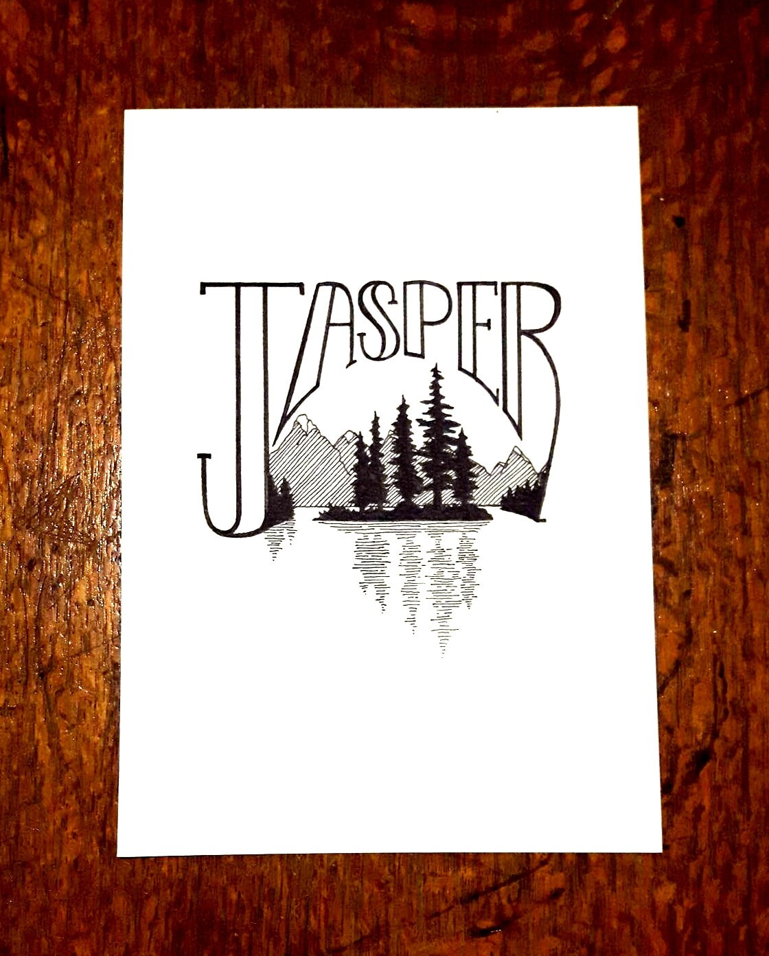 Hand-drawn Original - Maligne Lake, Jasper Alberta - Pen and Ink ...