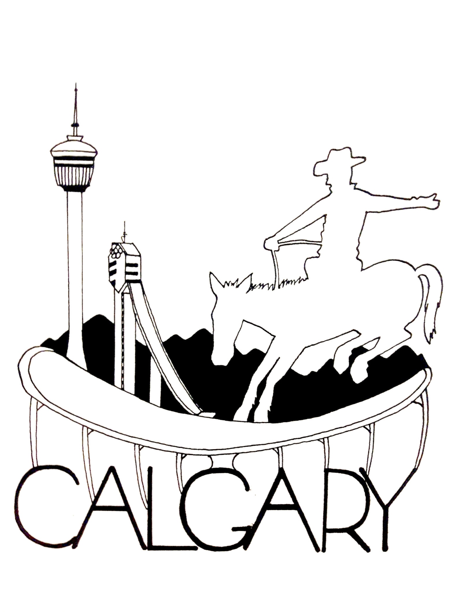 Print Sights of Calgary Alberta Pen and Ink Illustration - Etsy
