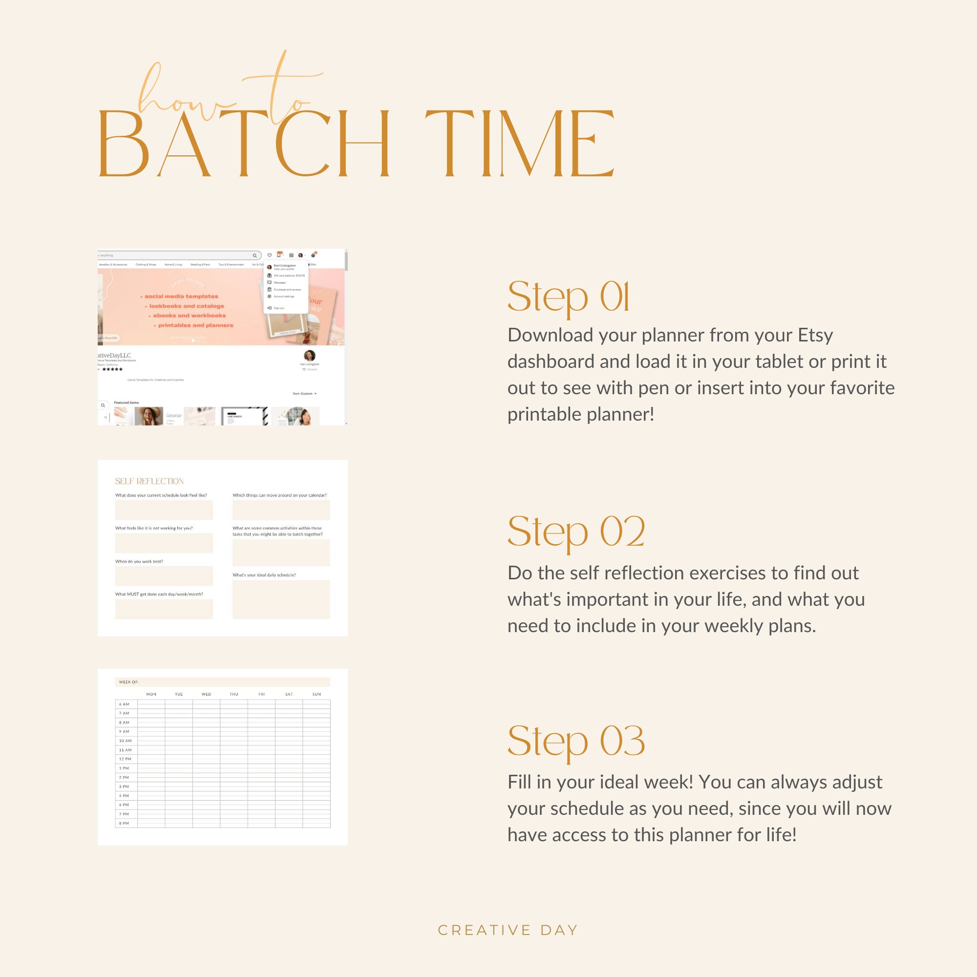 Boho Time Batching Planner Time Blocking Planner Digital - Etsy