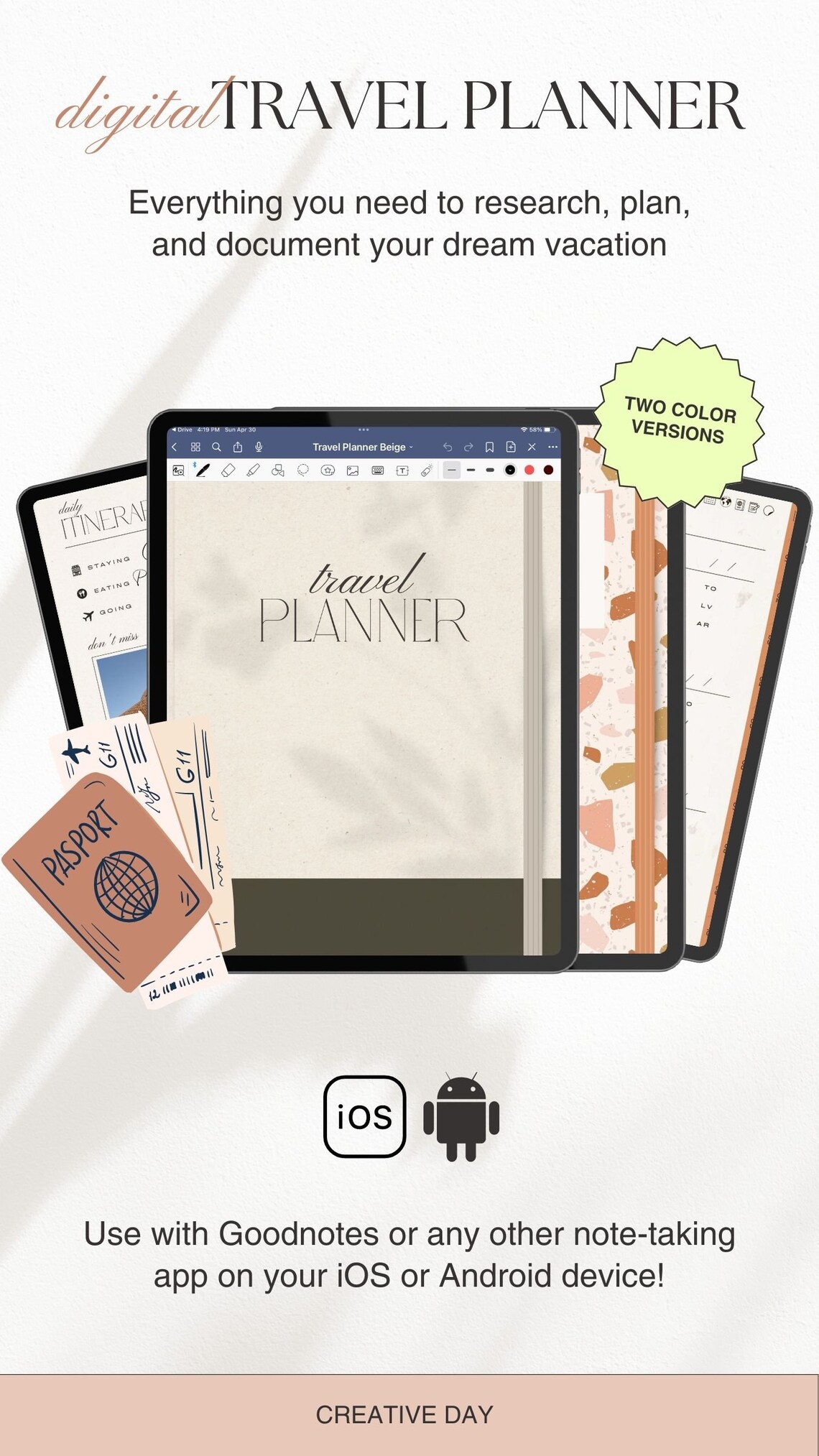 Digital Travel Planner Goodnotes Travel Planner for iPad 2023 Undated ...