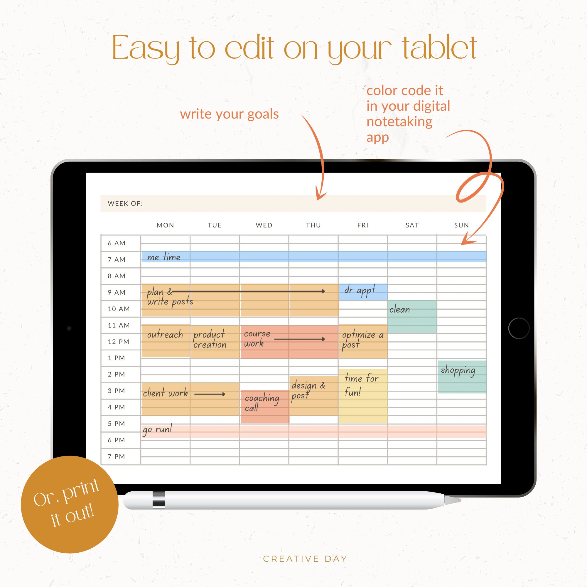 Boho Time Batching Planner Time Blocking Planner Digital - Etsy