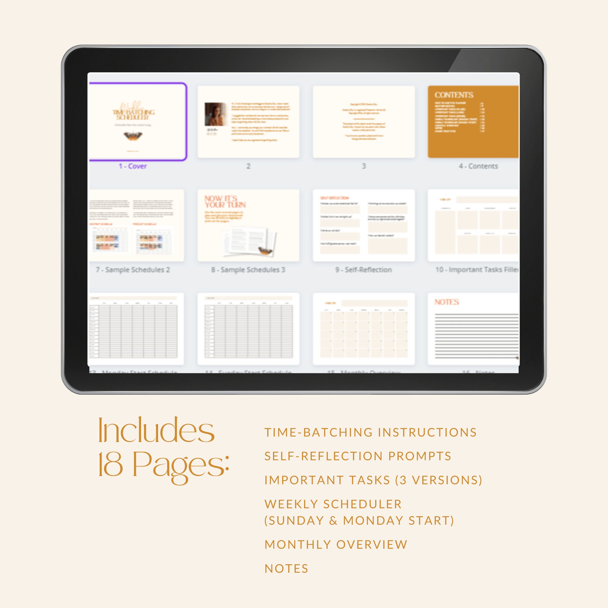 Boho Time Batching Planner Time Blocking Planner Digital - Etsy