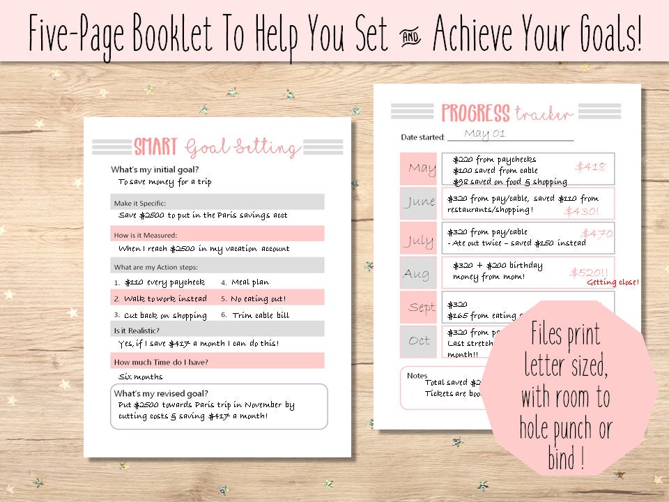 Goal Setting Workbook - SMART Goal Setting Pages -printable Goal ...