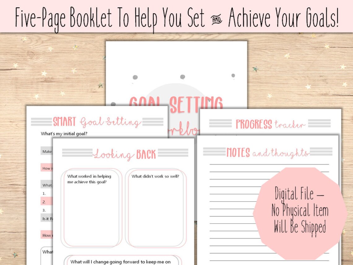 Goal Setting Workbook - SMART Goal Setting Pages -printable Goal ...