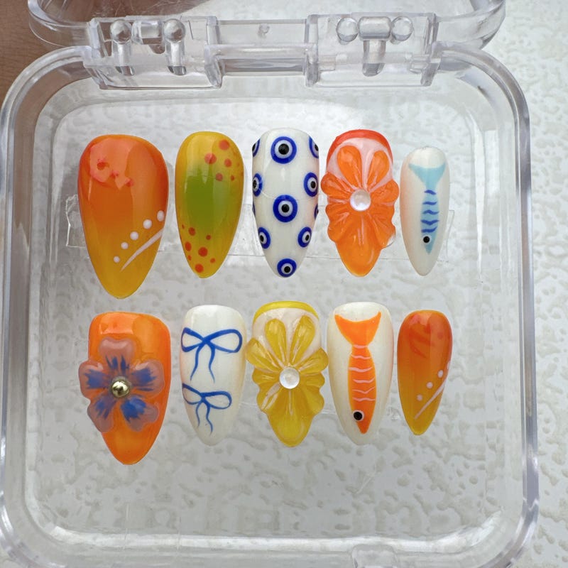 Acrylic Press on Nails M - Etsy UK