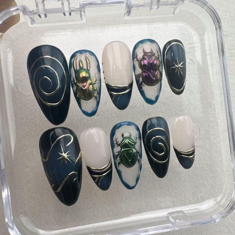 Press on Nail Beetles - Etsy