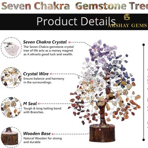 7 Chakra Crystal Tree-bonsai Tree-tree of Life: Chakra Healing Crystals ...