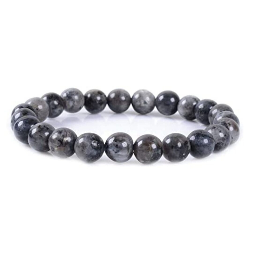 Larvikite Gemstone Bracelet 6mm/8mm/10mm Beads Bracelet Crystal Healing Energy Stone Bracelet ...