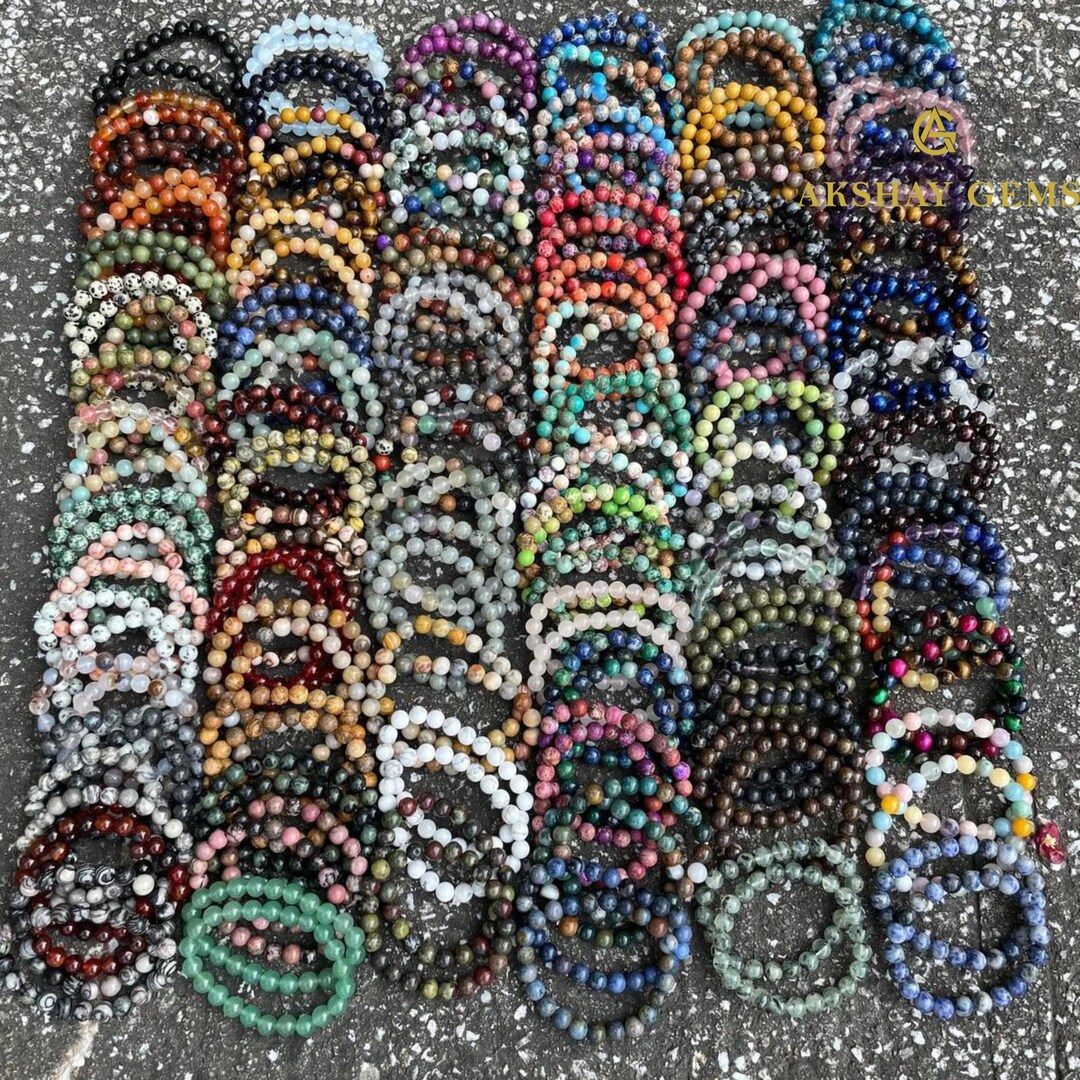 Natural Crystals Beads Bracelethandmade Men Women Stretchy - Etsy