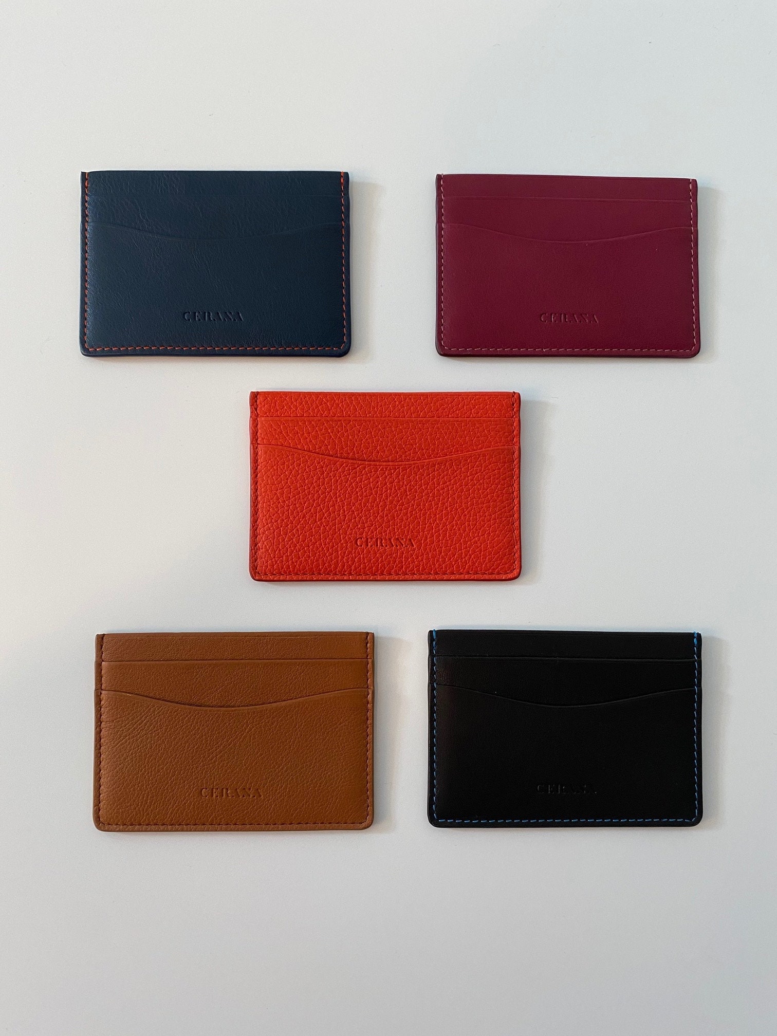 Leather Card Holder, Customized Card Case, Sleek Card Case, Minimalist ...