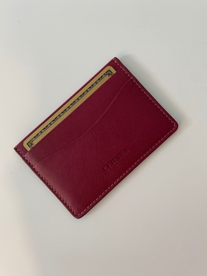 Leather Card Holder, Customized Card Case, Sleek Card Case, Minimalist ...