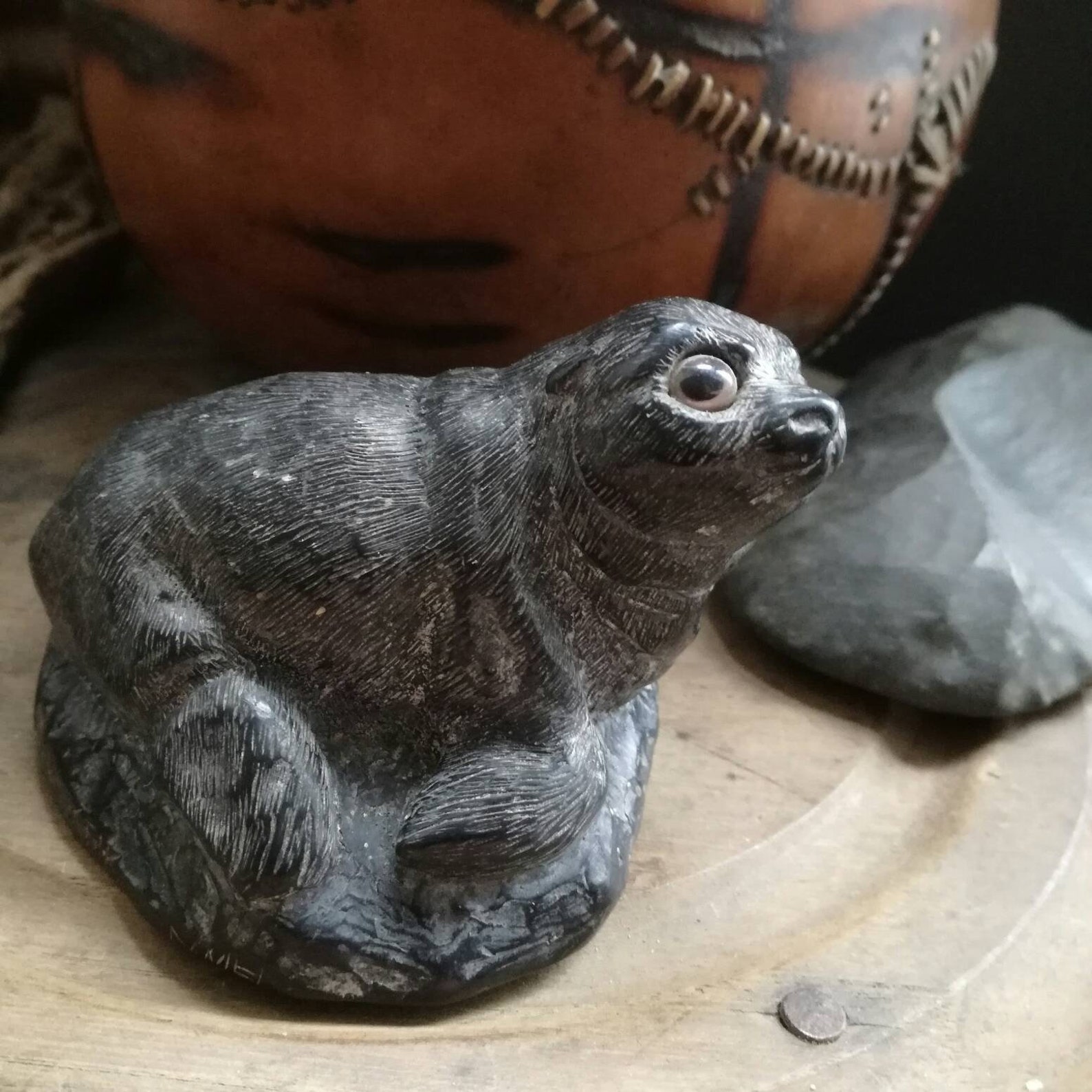 Inuit Arctic seal vintage seal with glass eyes Native Inuits | Etsy