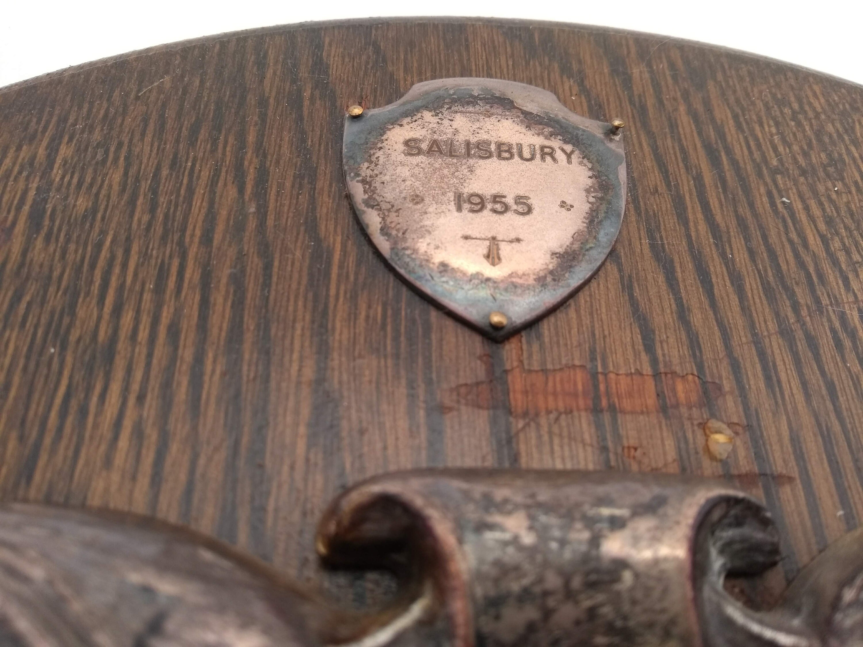 1950's Vintage School Shield Oak With Silver House Competition MCM ...