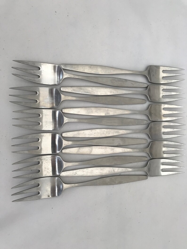 Set of 12 Norstaal 18/8 'aztec', Don Wallace Flatware, 1960's Norwegian ...