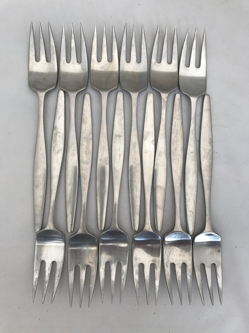 Set of 12 Norstaal 18/8 'aztec', Don Wallace Flatware, 1960's Norwegian ...