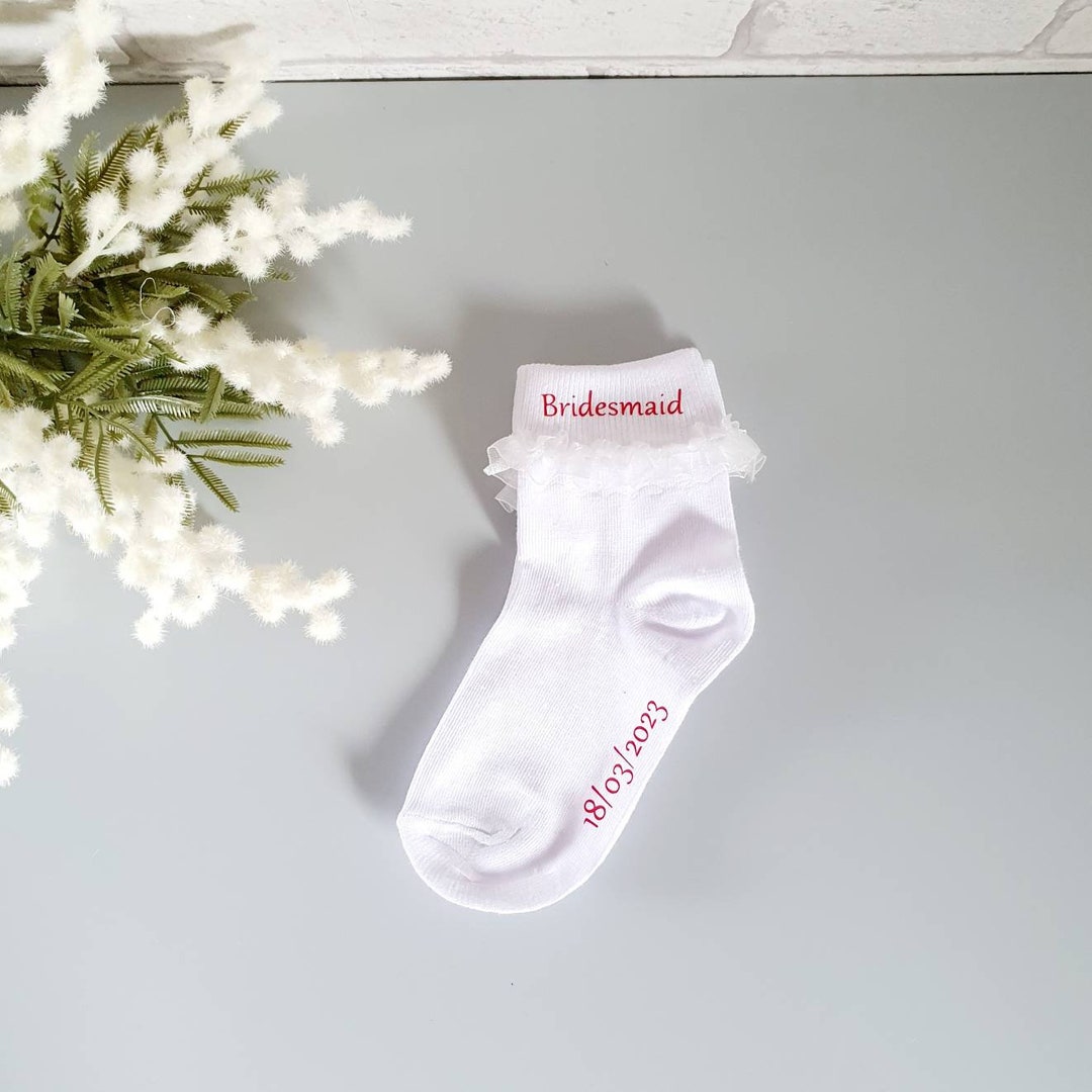 Bridesmaid Socks~flower Girl Socks~flower Girl Gift~wedding Day Socks ...