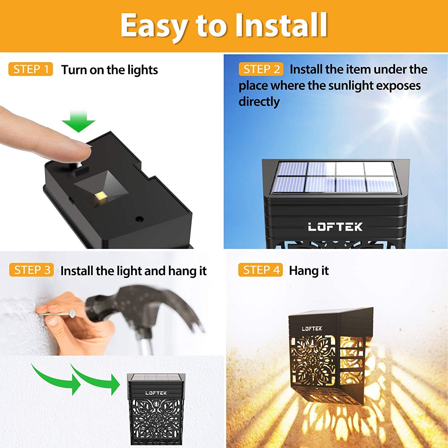Outdoor Lighting Outdoor & Gardening Home & Living LOFTEK Outdoor Solar ...