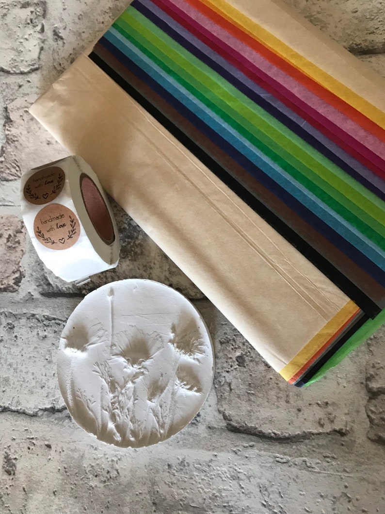 Plaster Cast Impression, Plaster of Paris Flowers Wall Plaque, Plaster ...