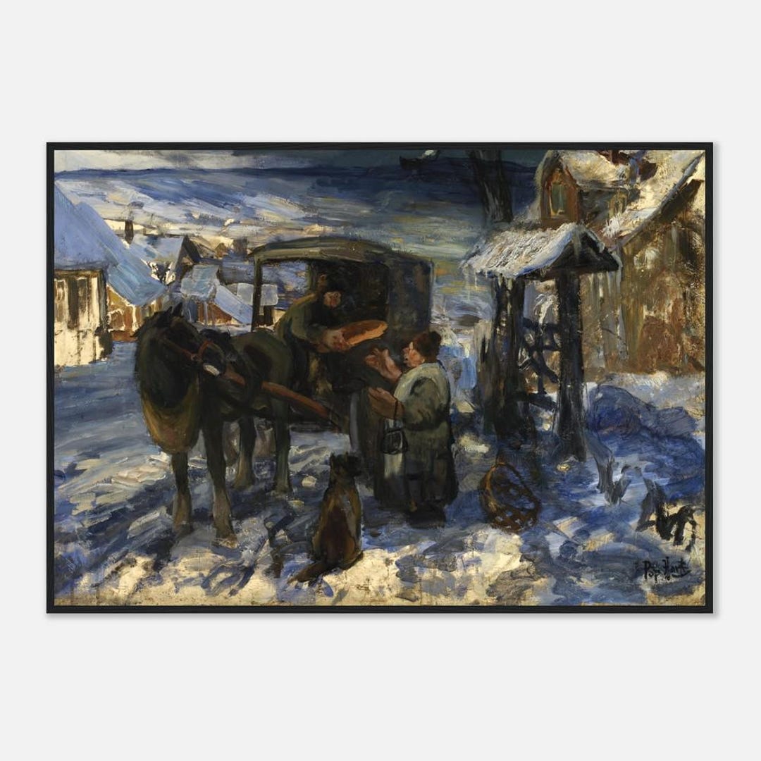 Framed George Hart 'village Scene' Print | Serene Landscape Art ...