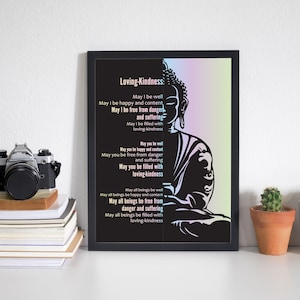 Buddha Loving Kindness Mantra Art Poster - Etsy