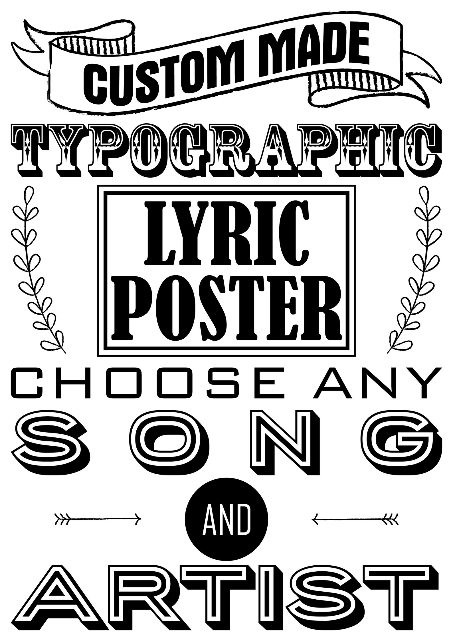 Custom Made Personalised Lyric Poster Art - Etsy