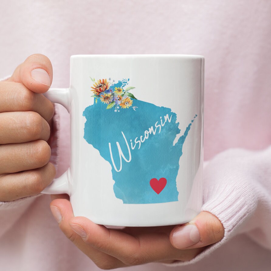 Wisconsin State Mug Leaving Gift Custom State Mug Wisconsin - Etsy