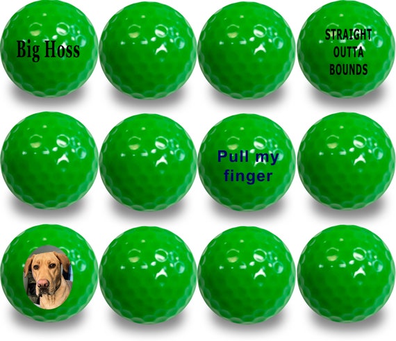 SHIPS FAST 1 Dozen Neon Green Golf Balls-upload Your Own | Etsy