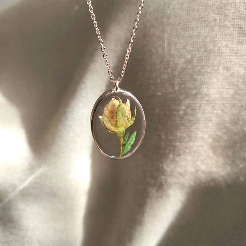 Yellow Rose Necklace - Etsy