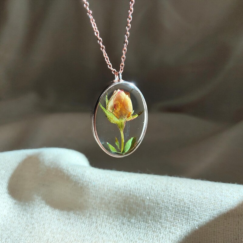 Yellow Rose Necklace - Etsy