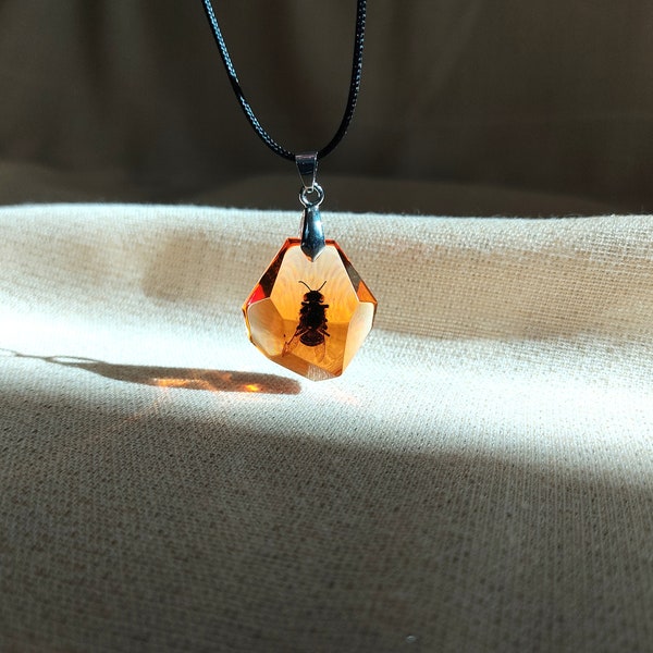 Amber Pendant Insect - Etsy