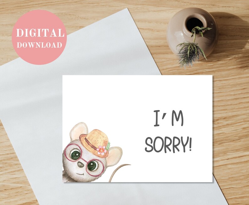 Printable Cute I'm Sorry Card Digital Download Sorry Card | Etsy