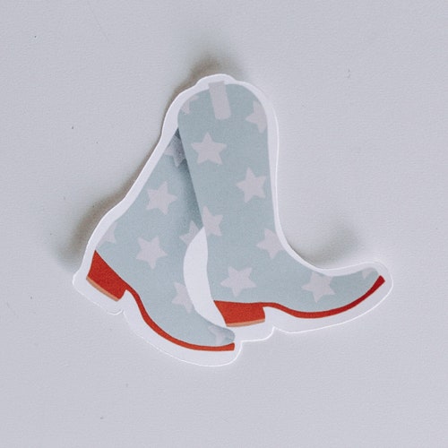 Pink Cowgirl Boot Sticker - Etsy