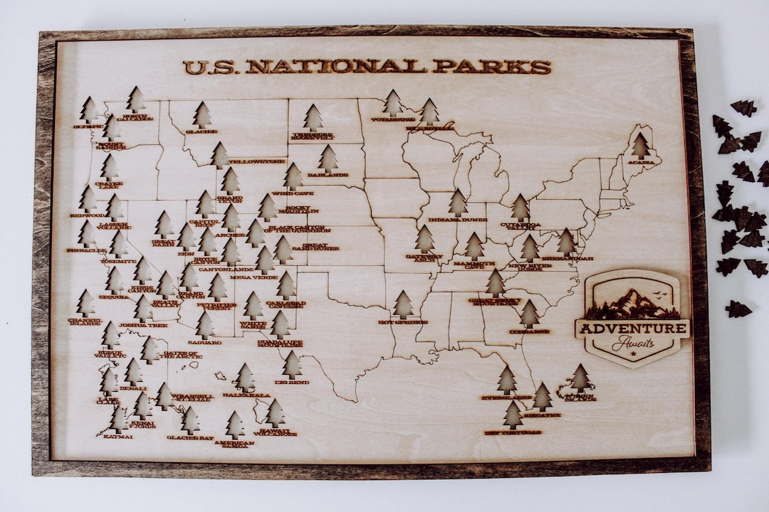 National Parks Wood Map - Etsy