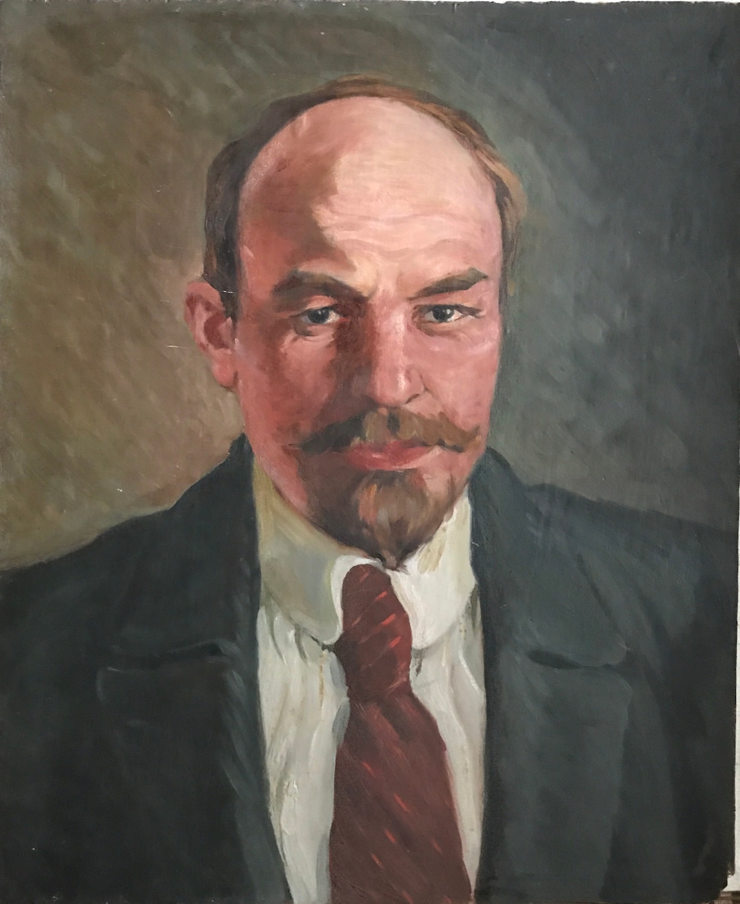 Male Portrait of Lenin, Antique Painting, Leader of the Revolution ...