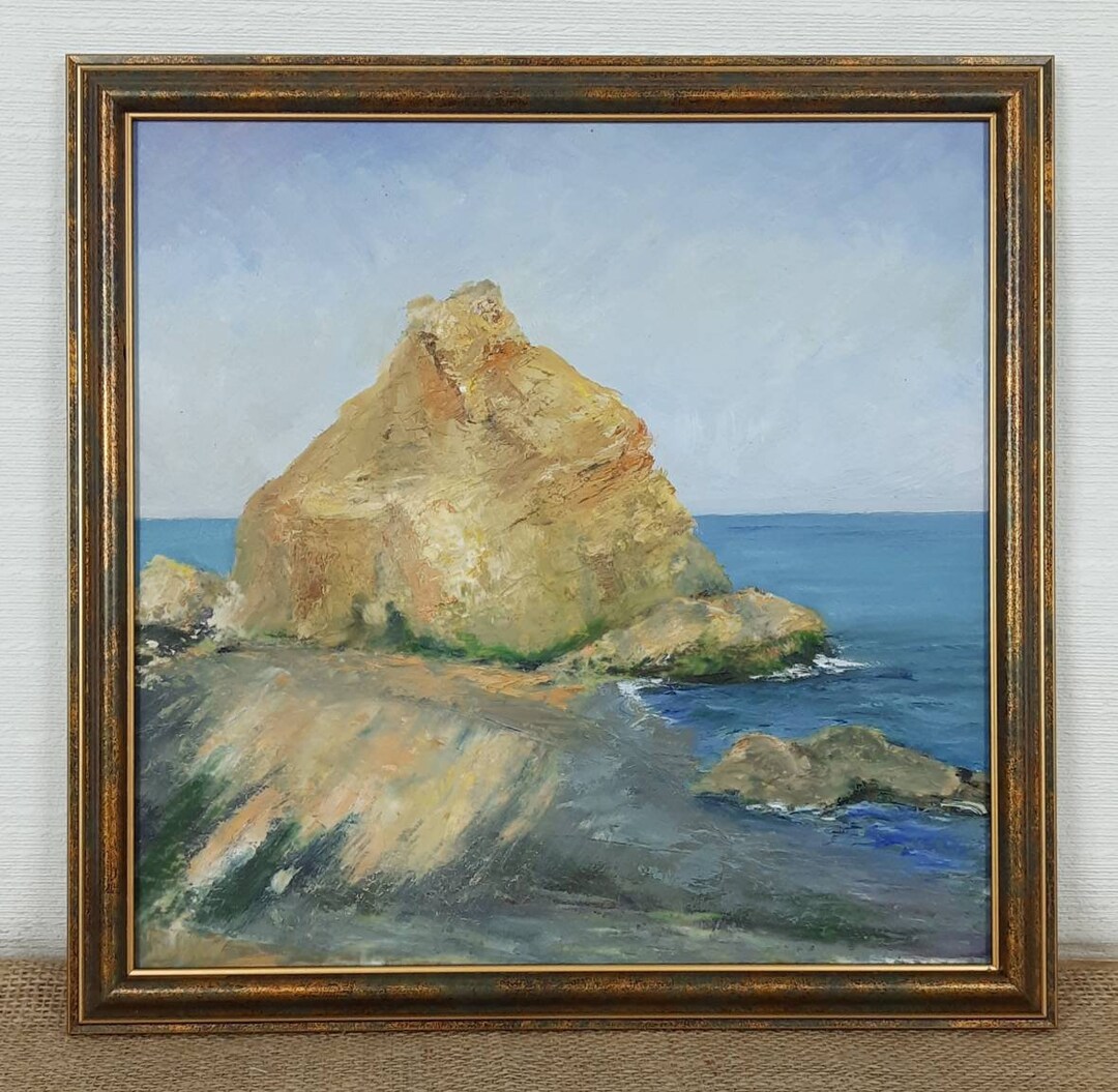 Original Oil Painting, Seascape, Sea Coast, Stone, Expressionism - Etsy