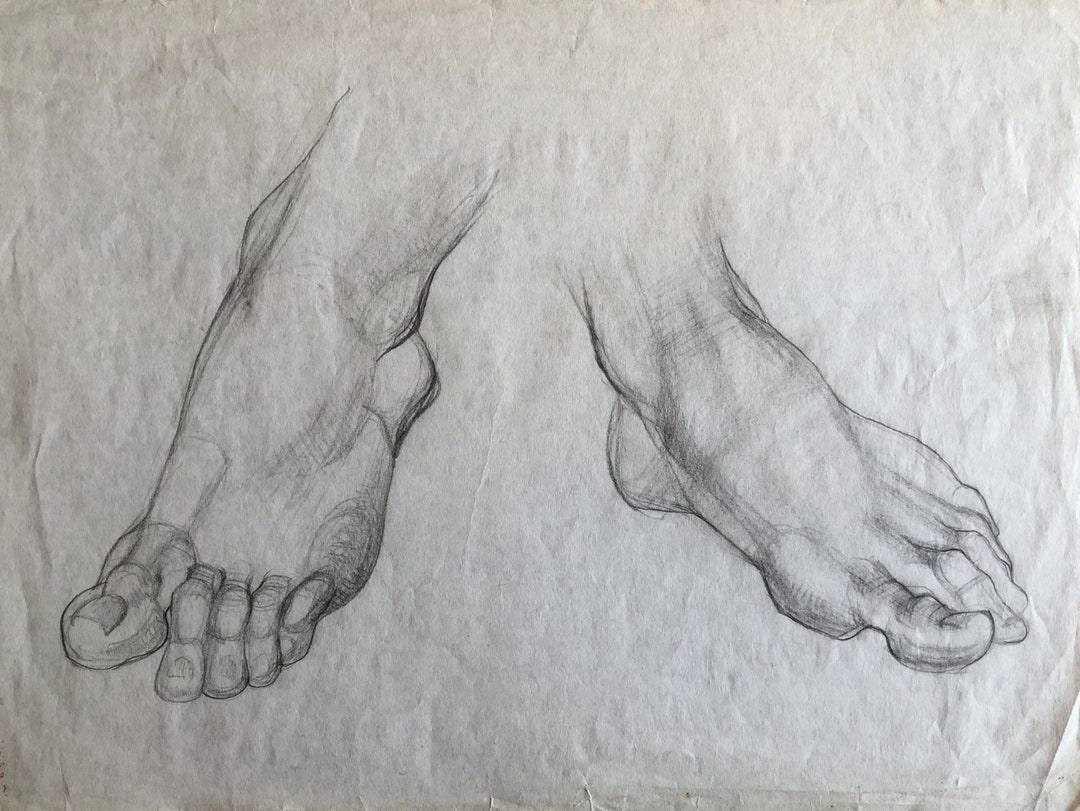 Legs Pencil Study, Ukrainian Artist, Soviet Art, European Fine Art, One ...