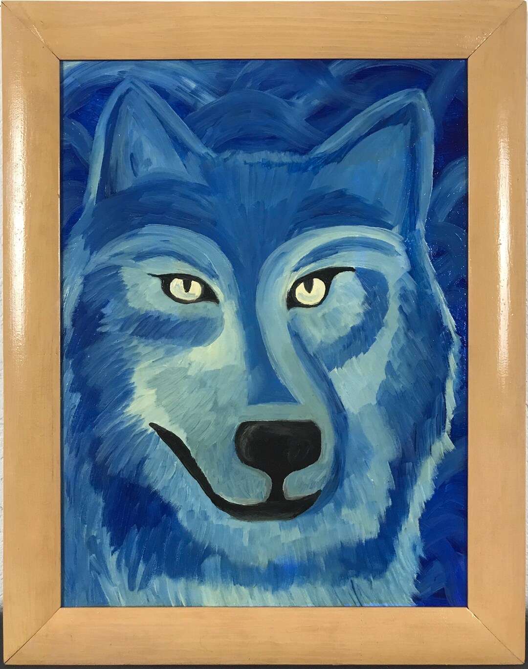 Wolf Portrait Animal Ukrainian Painting Handmade, Framed, Original ...